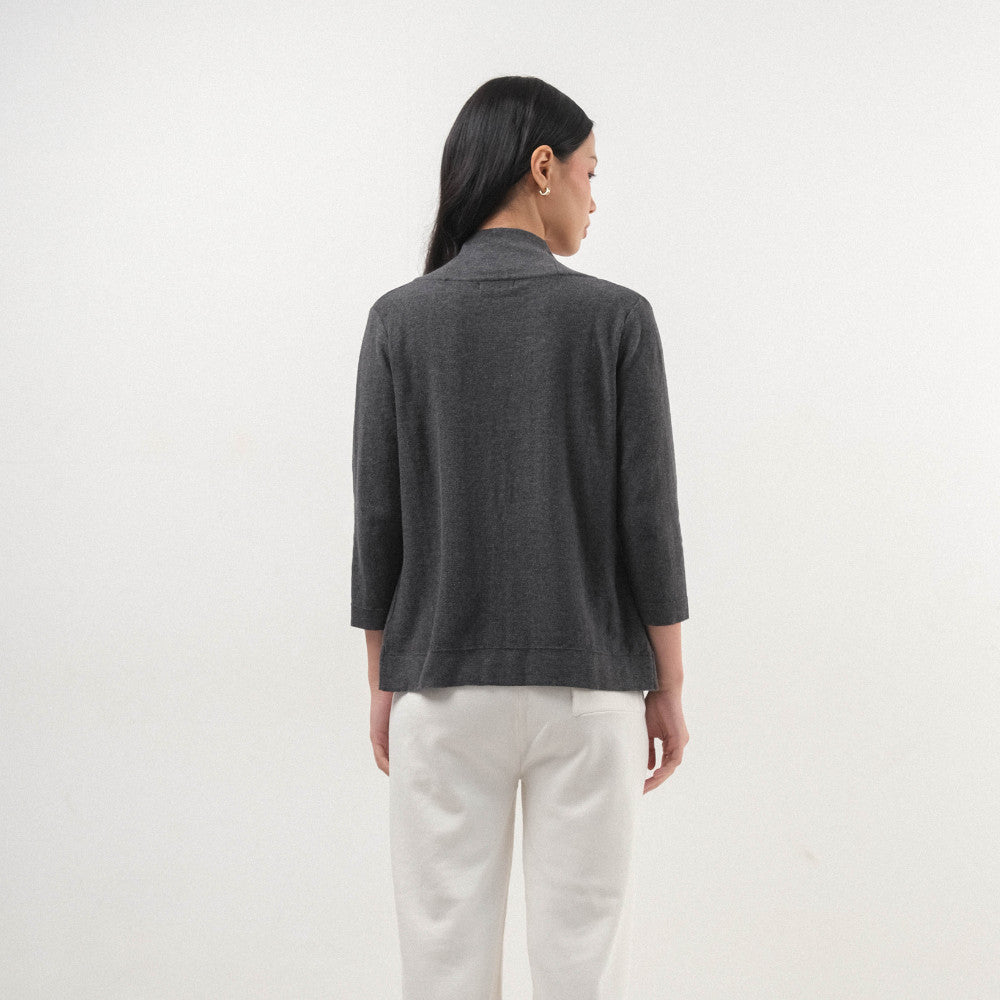 Tyra Cardigan Dark Grey – Noirsurblanc